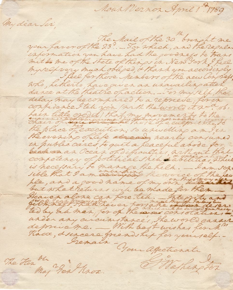 George Washington Describes His Daily Routine At Home After 8 Years Of ...