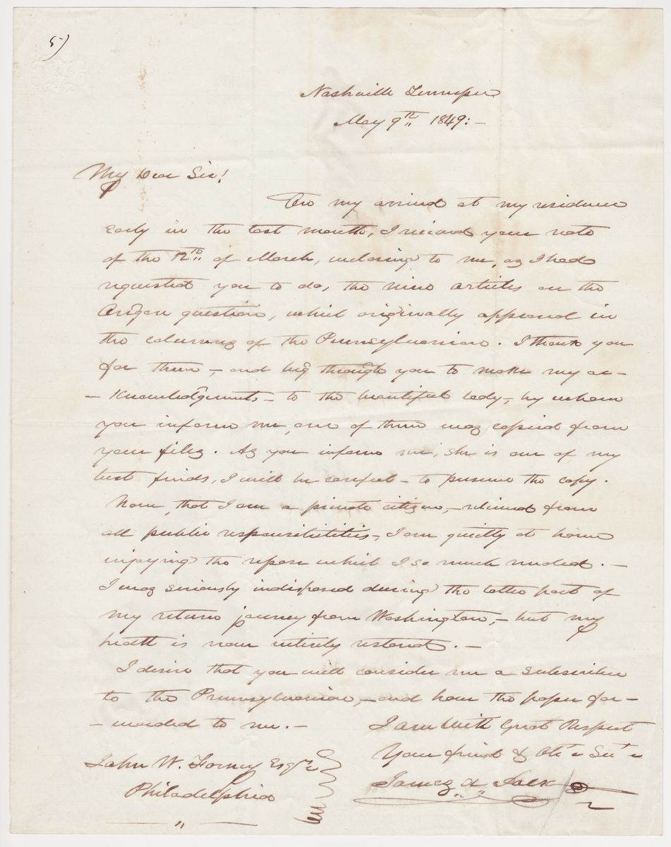 James K. Polk, 1844 Election Candidate, Reveres the Presidency ...