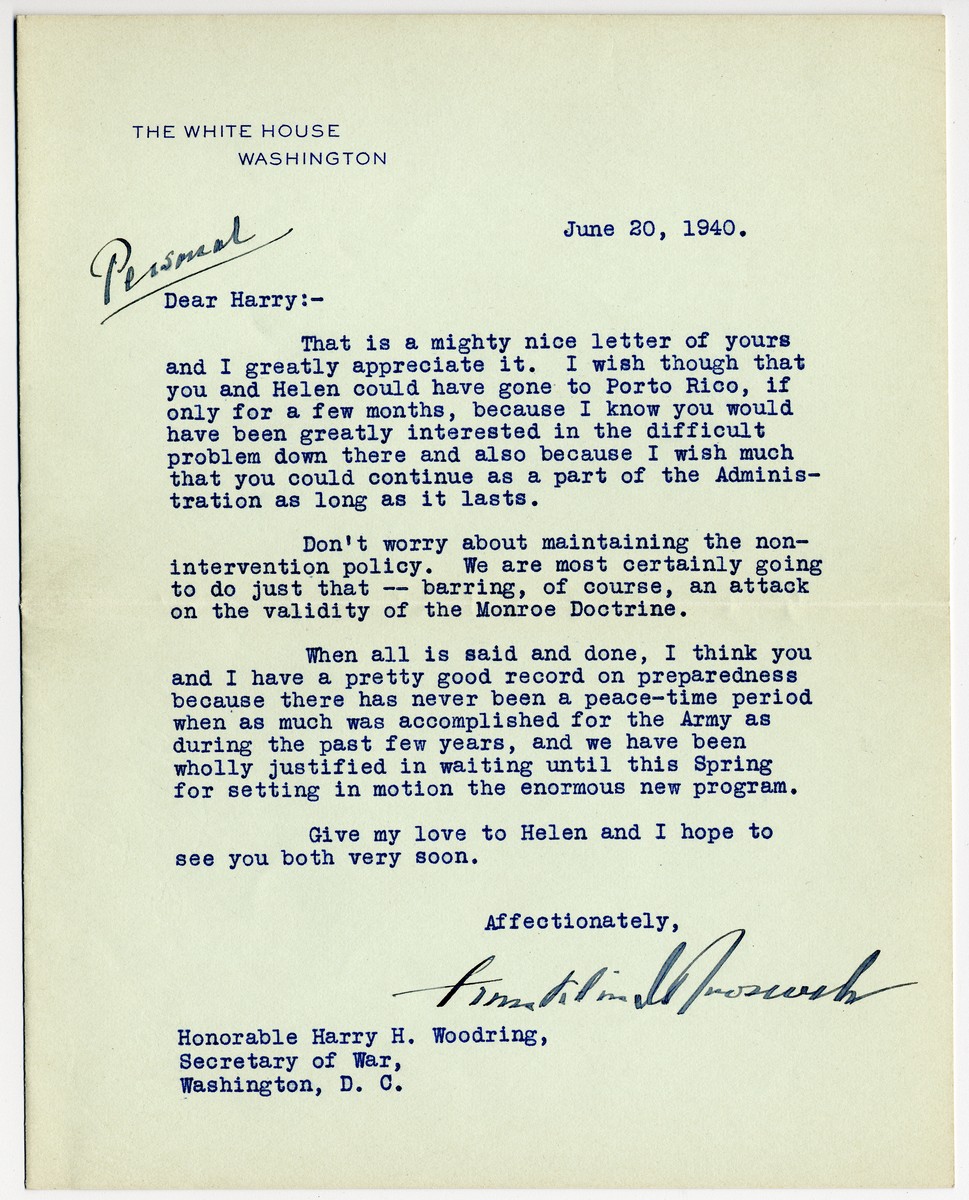 President Franklin D. Roosevelt Fires Isolationist Secretary of War ...