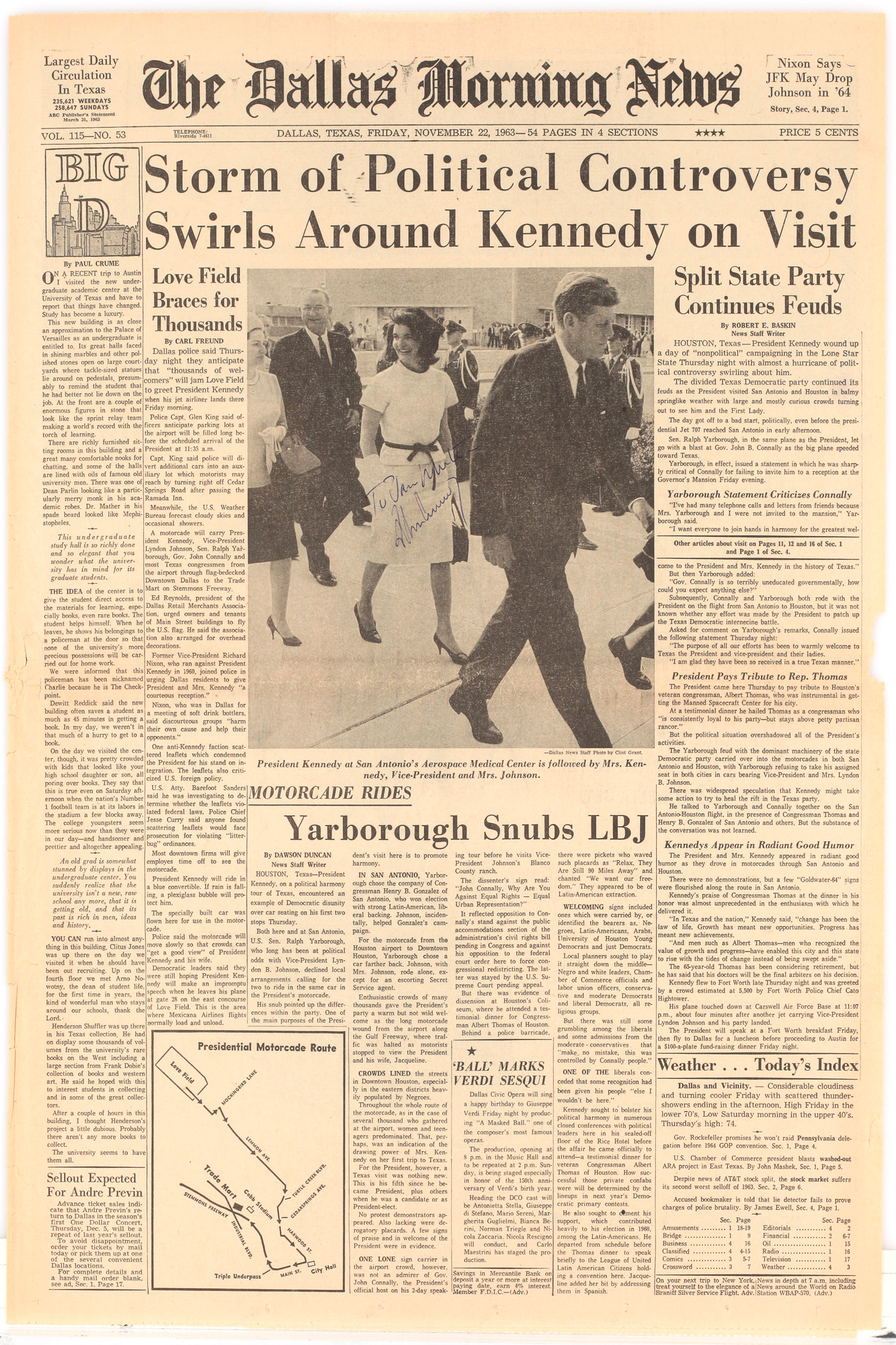 November 23 1963: Kennedy Slain on Dallas Street | Shapell Manuscript ...