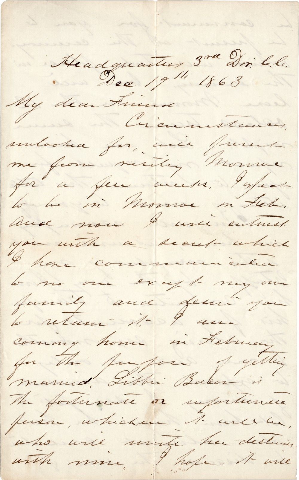 General Custer's Secret Engagement to Libbie Bacon