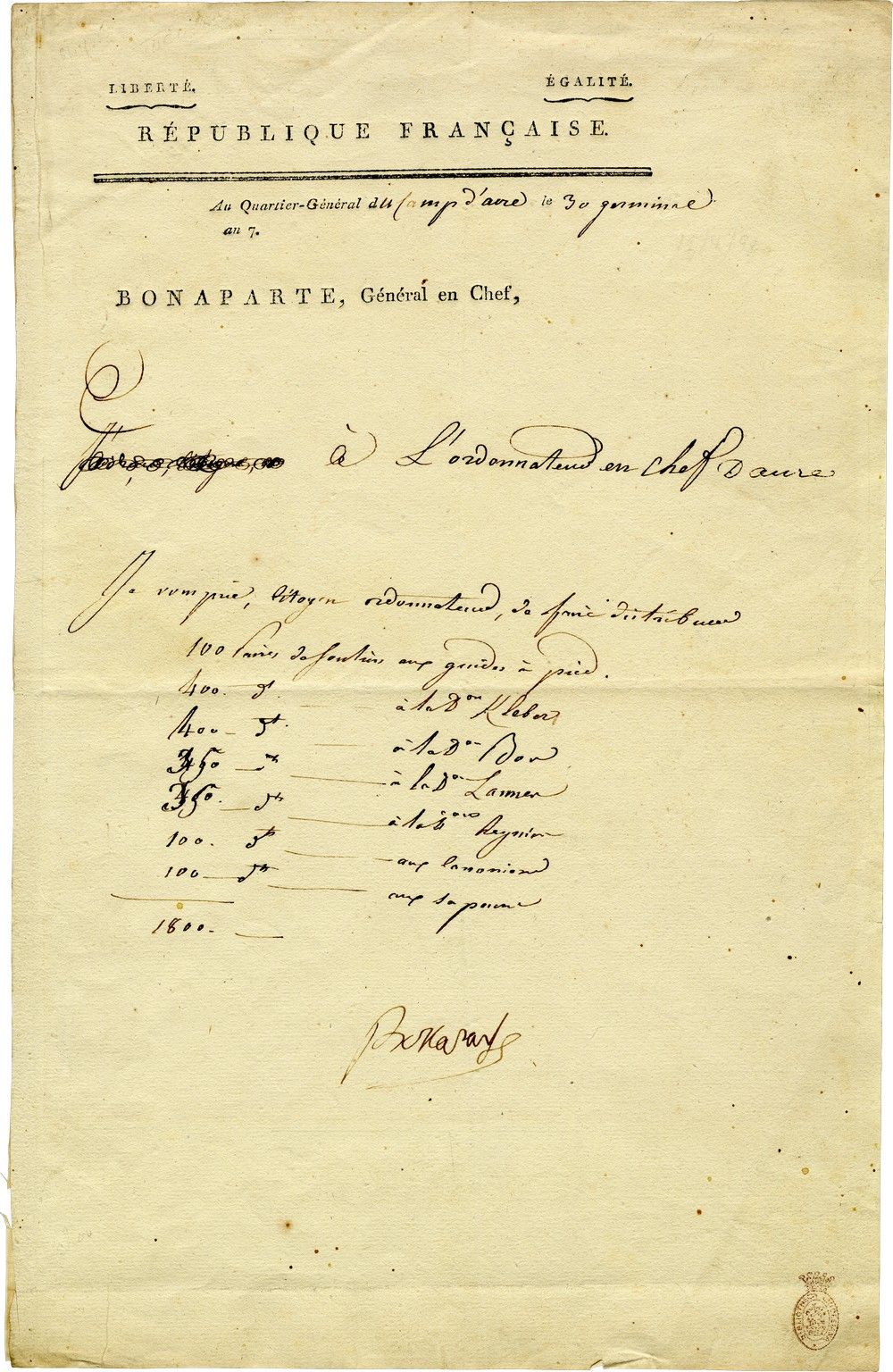 Napoleon's Conquest of Acre - Payment of Troops