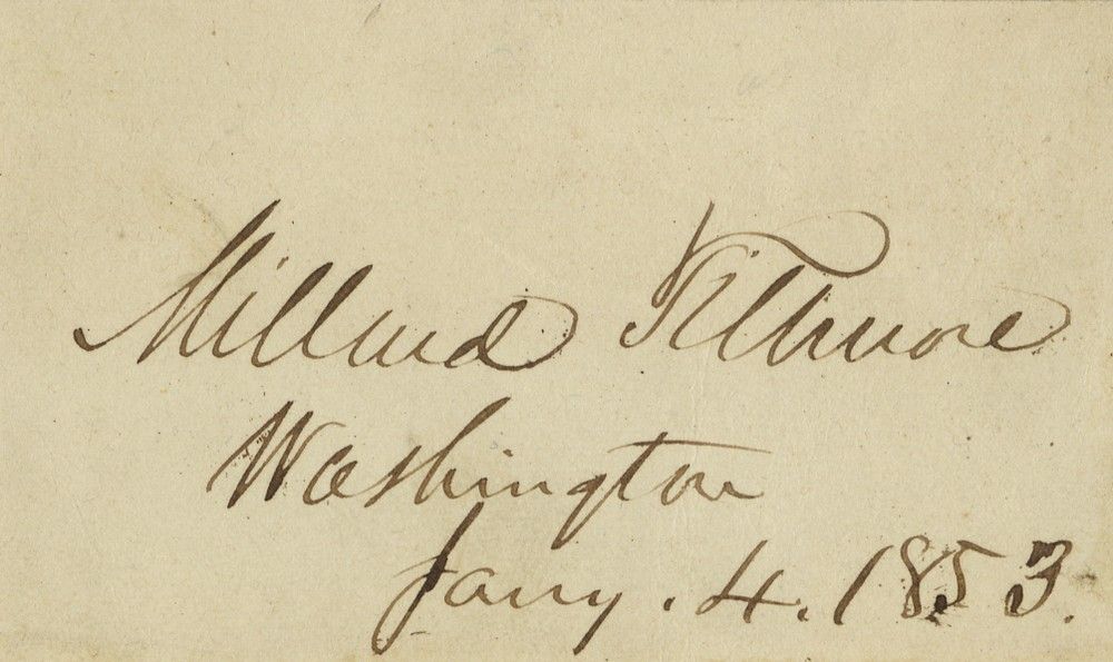 Millard Fillmore's Signature on Executive Mansion Card Prototype