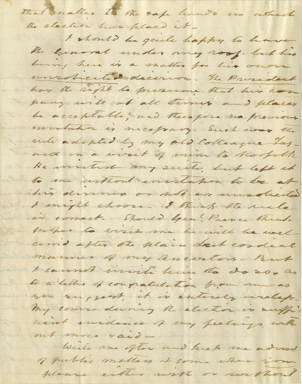 John Tyler Writes of Presidency and James Pierce