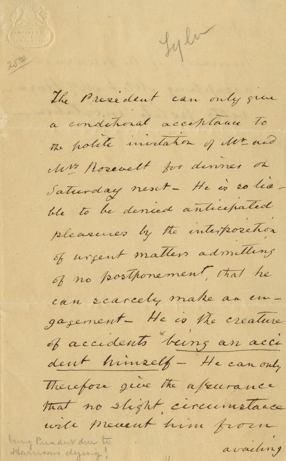 "His Accidency", President John Tyler Jokes About Ascendance to the ...
