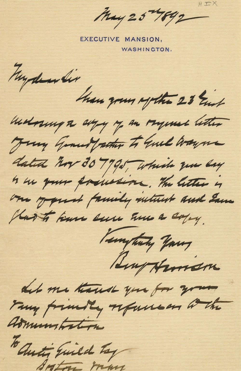 Benjamin Harrison Signature