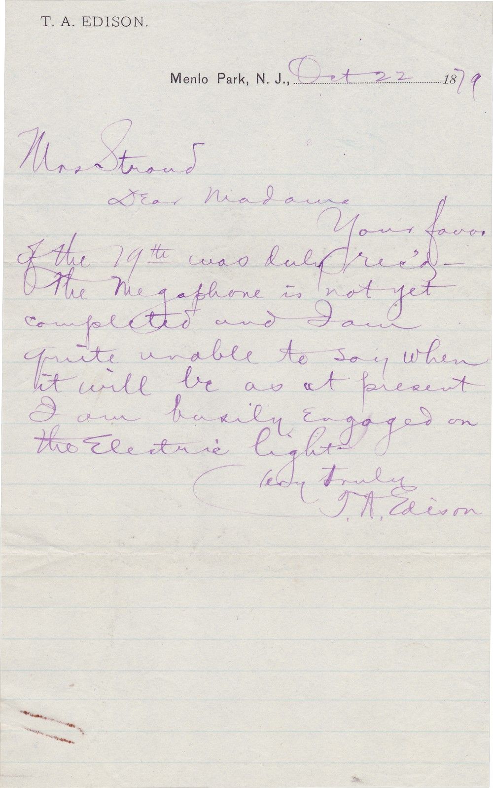 Signed Photo of Thomas Edison - Inventor of Light Bulb | Shapell ...