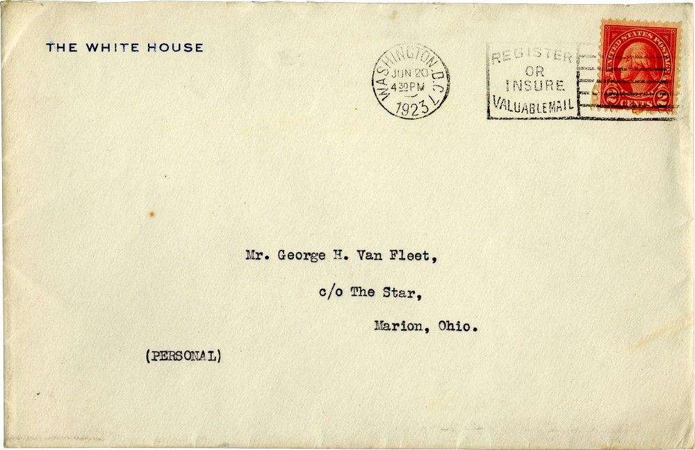 President Warren G. Harding's Last Letters from the White House ...