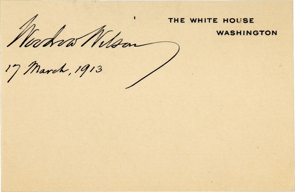 President Woodrow Wilson's Signature | Shapell Manuscript Foundation