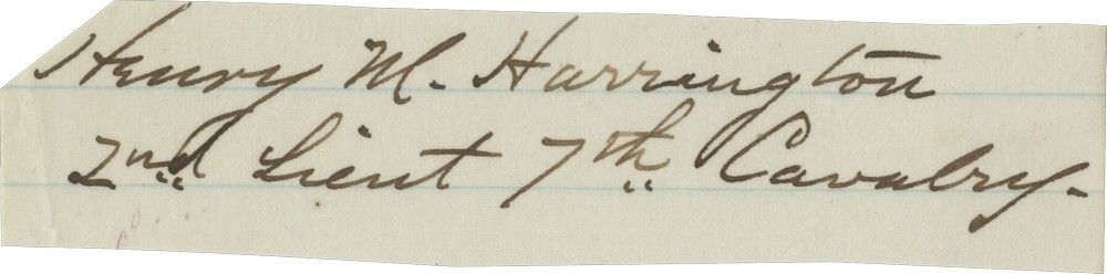 Signature and Portrait of Custer's Little Bighorn Soldier, Henry Moore Harrington