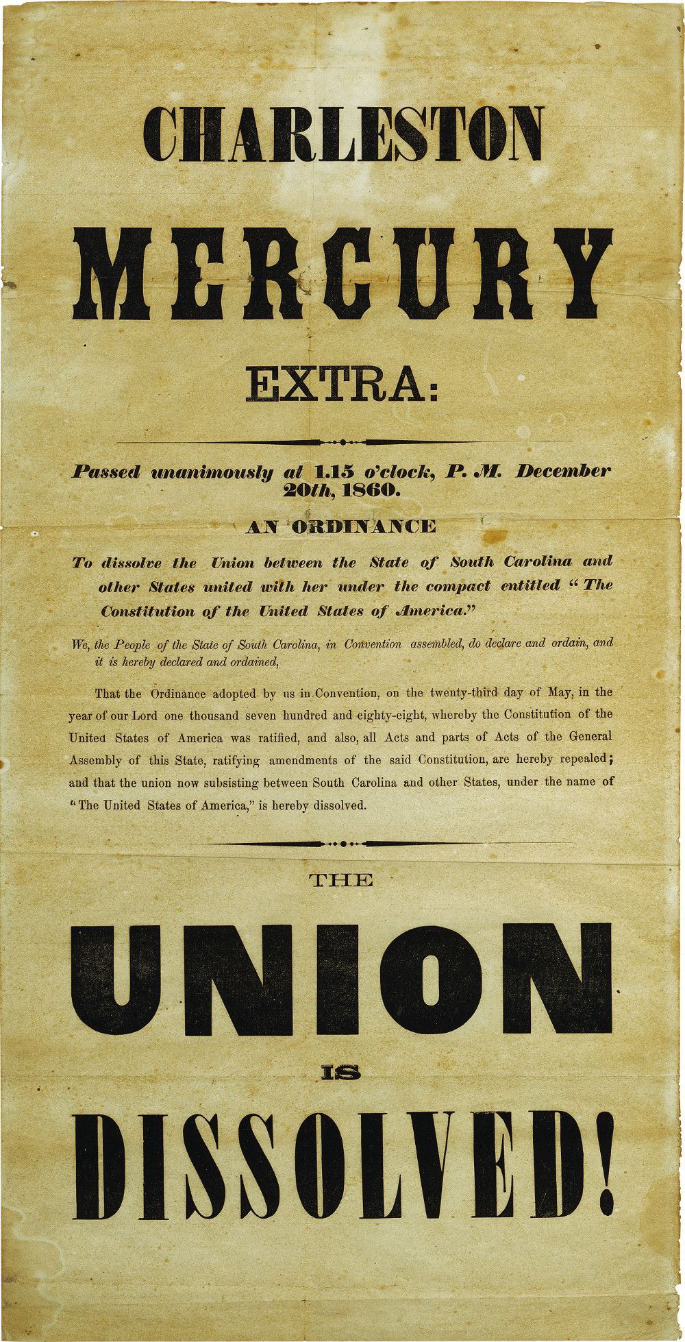 John Tyler on Abraham Lincoln's 1860 Election