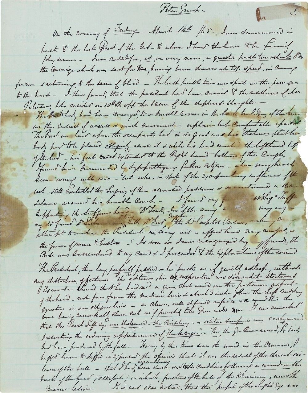 Lincoln's Doctor, Charles Leale, at Ford's Theatre Assassination ...