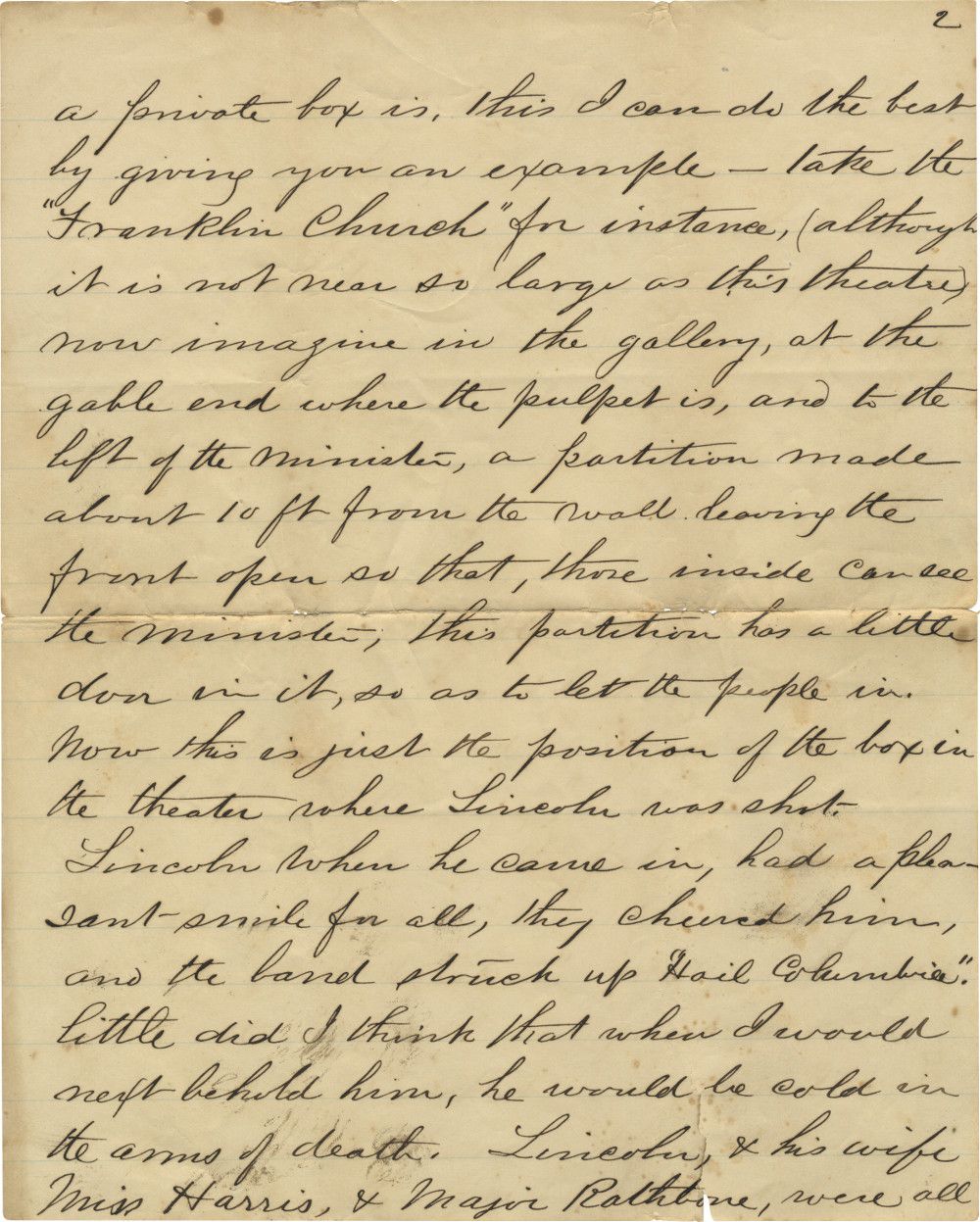 Eyewitness Account of Abraham Lincoln Assassination | Shapell ...