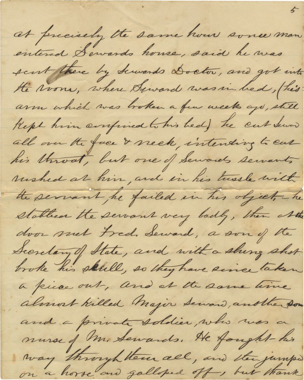 Eyewitness Account of Abraham Lincoln Assassination | Shapell ...