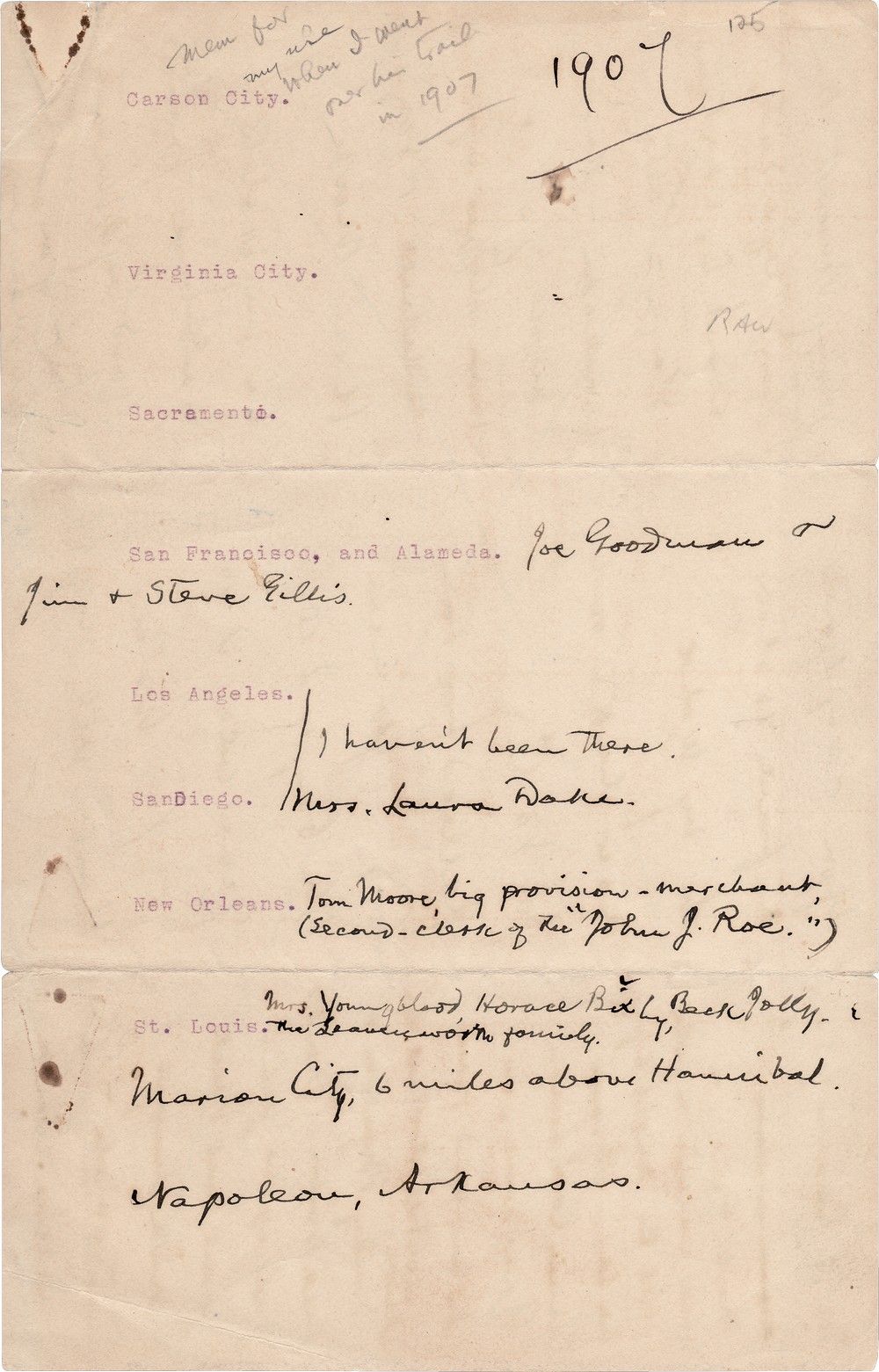 Mark Twain's Notes About People, Places, and an Incident