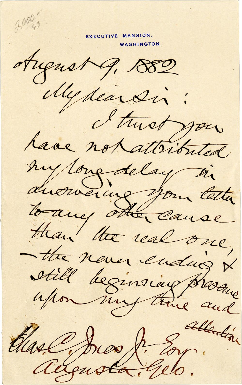 Rare Chester A. Arthur Letter