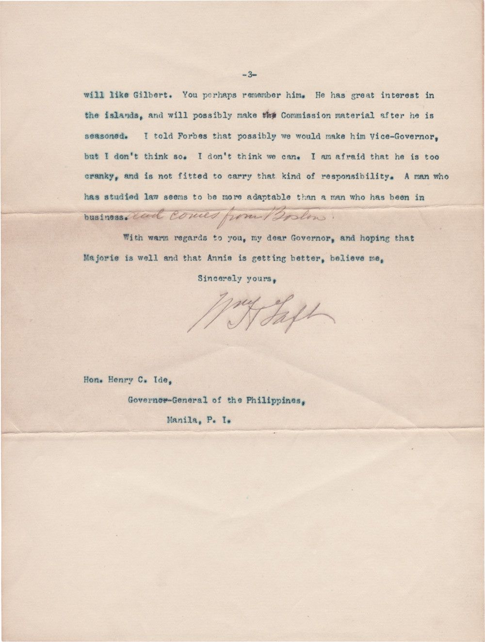 Secretary of War William H. Taft on the 1906 San Francisco Earthquake ...