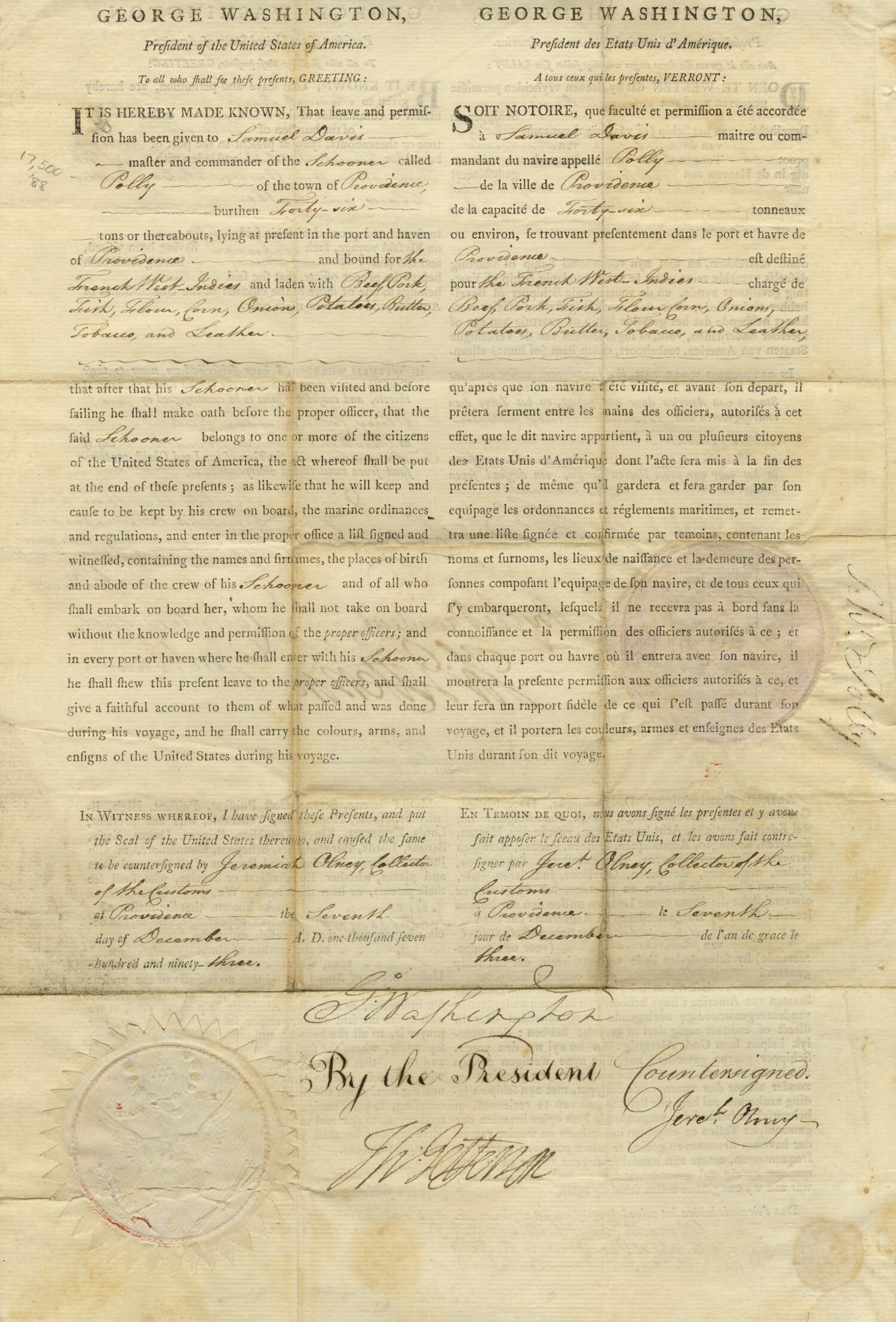 George Washington & Thomas Jefferson Signed Document | Shapell